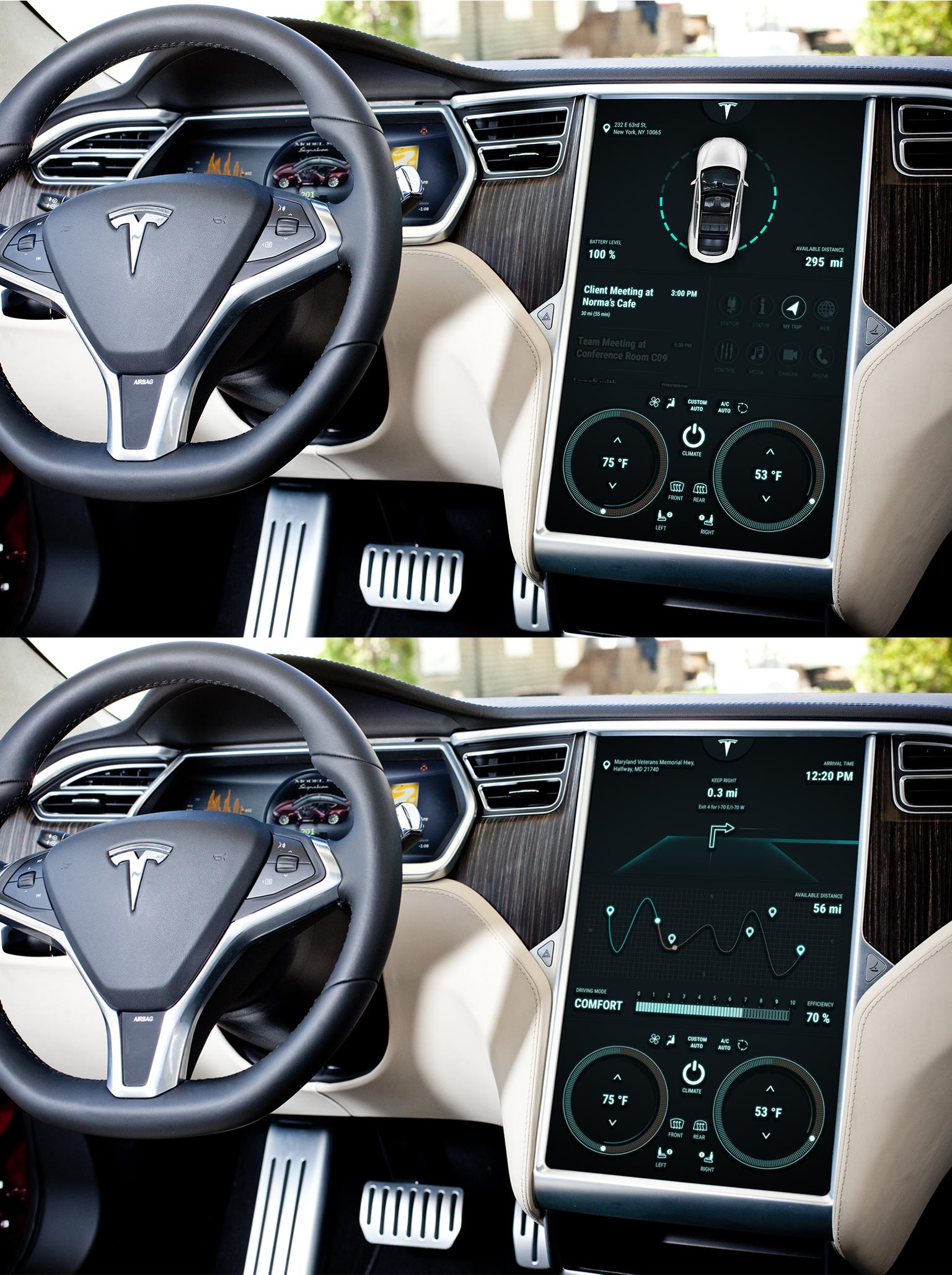 Tesla Motors Car Screen by Sunmin Chung – SVA Design