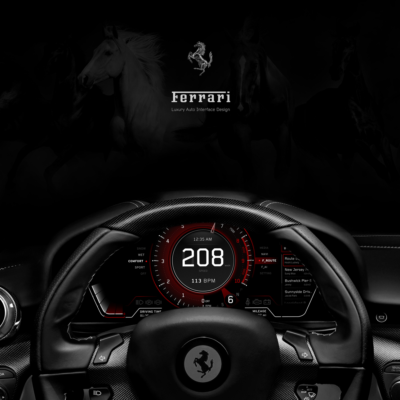 Ferrari Luxury Auto Interface by Kyu Jin Hwang – SVA Design