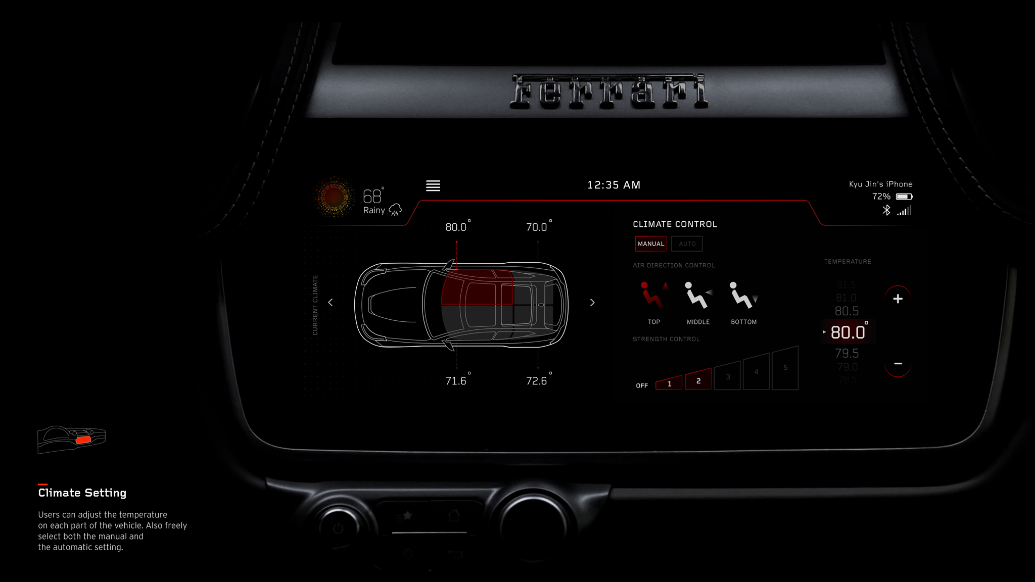 Ferrari Luxury Auto Interface by Kyu Jin Hwang – SVA Design