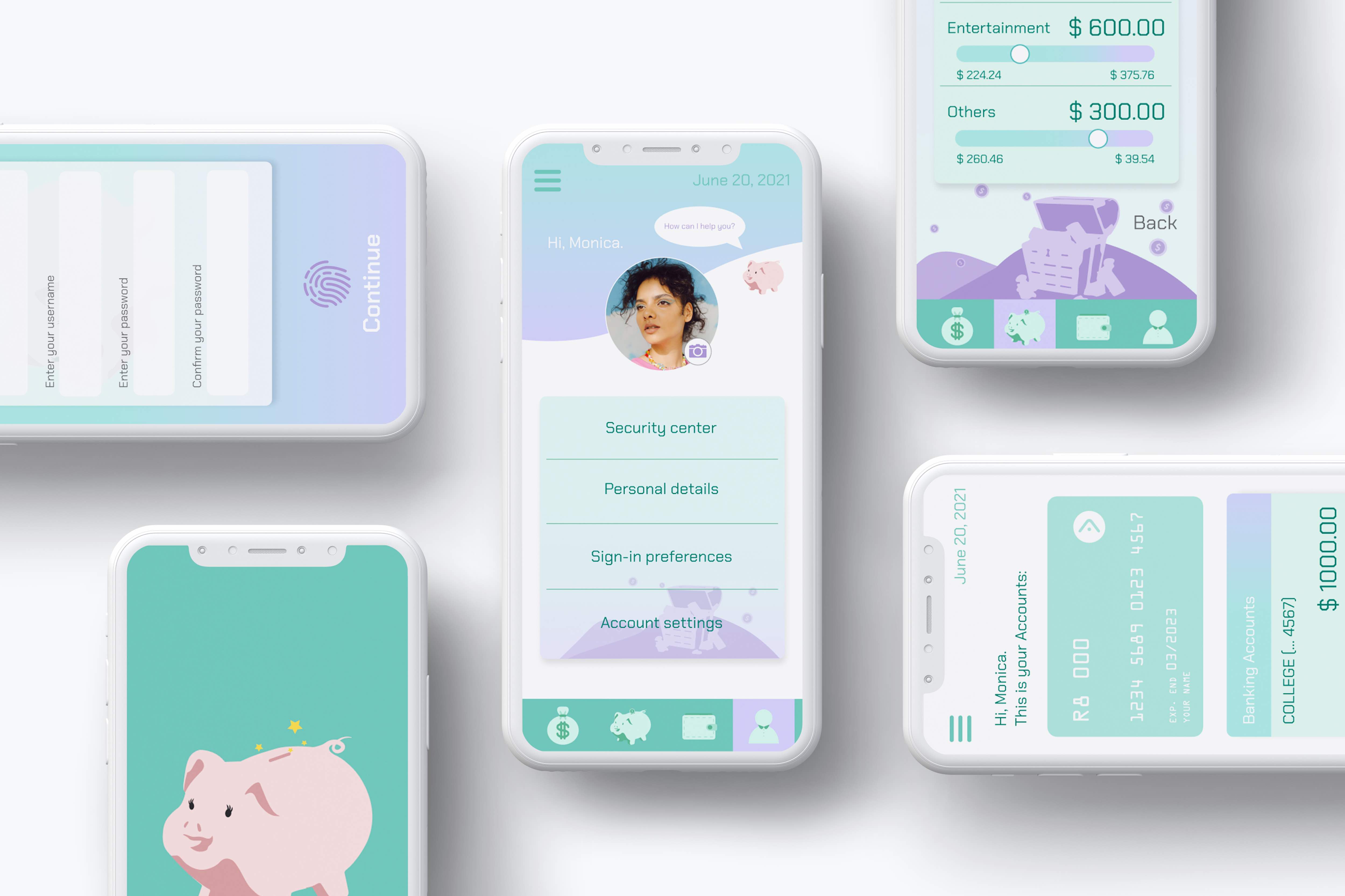 Piggy Bank App Design by Xinlin Cui – SVA Design