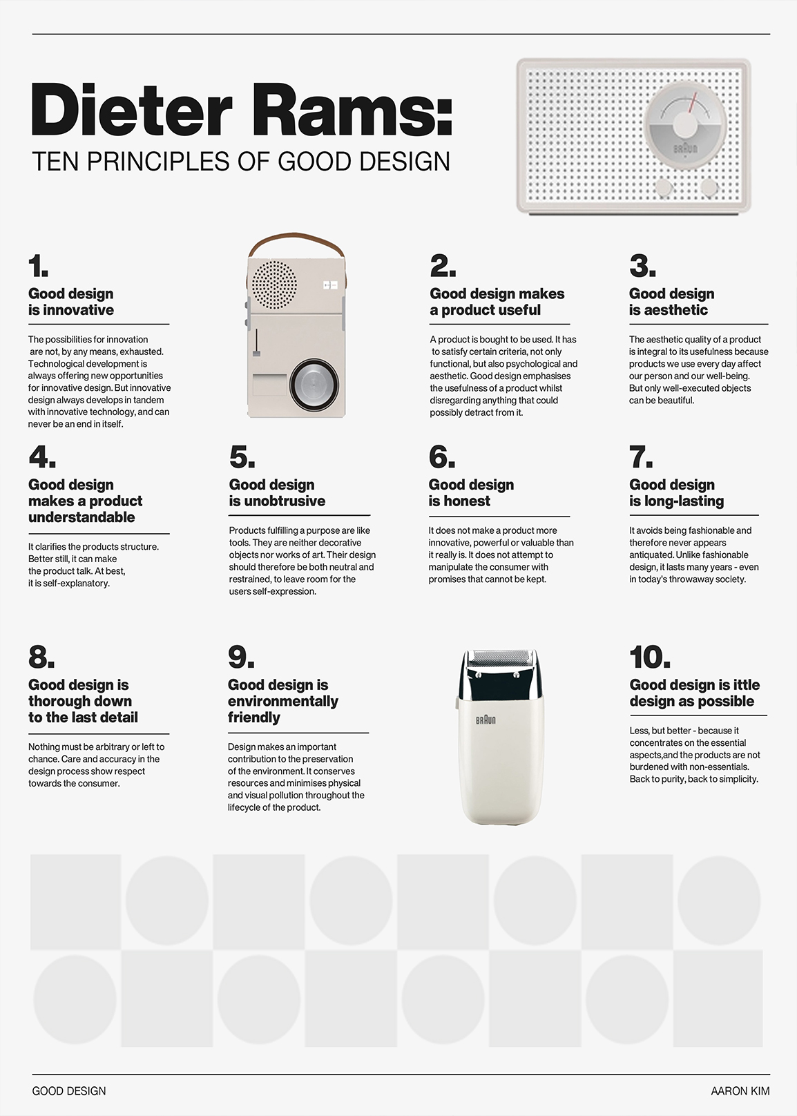 Dieter Rams's Ten Principles of good design poster by Keonhwui Kim – SVA Design